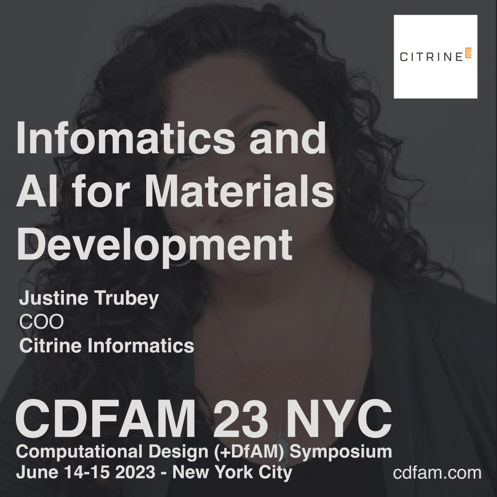 Informatics & AI for Materials Development: Justine Trubey, Citrine Informatics - CDFAM